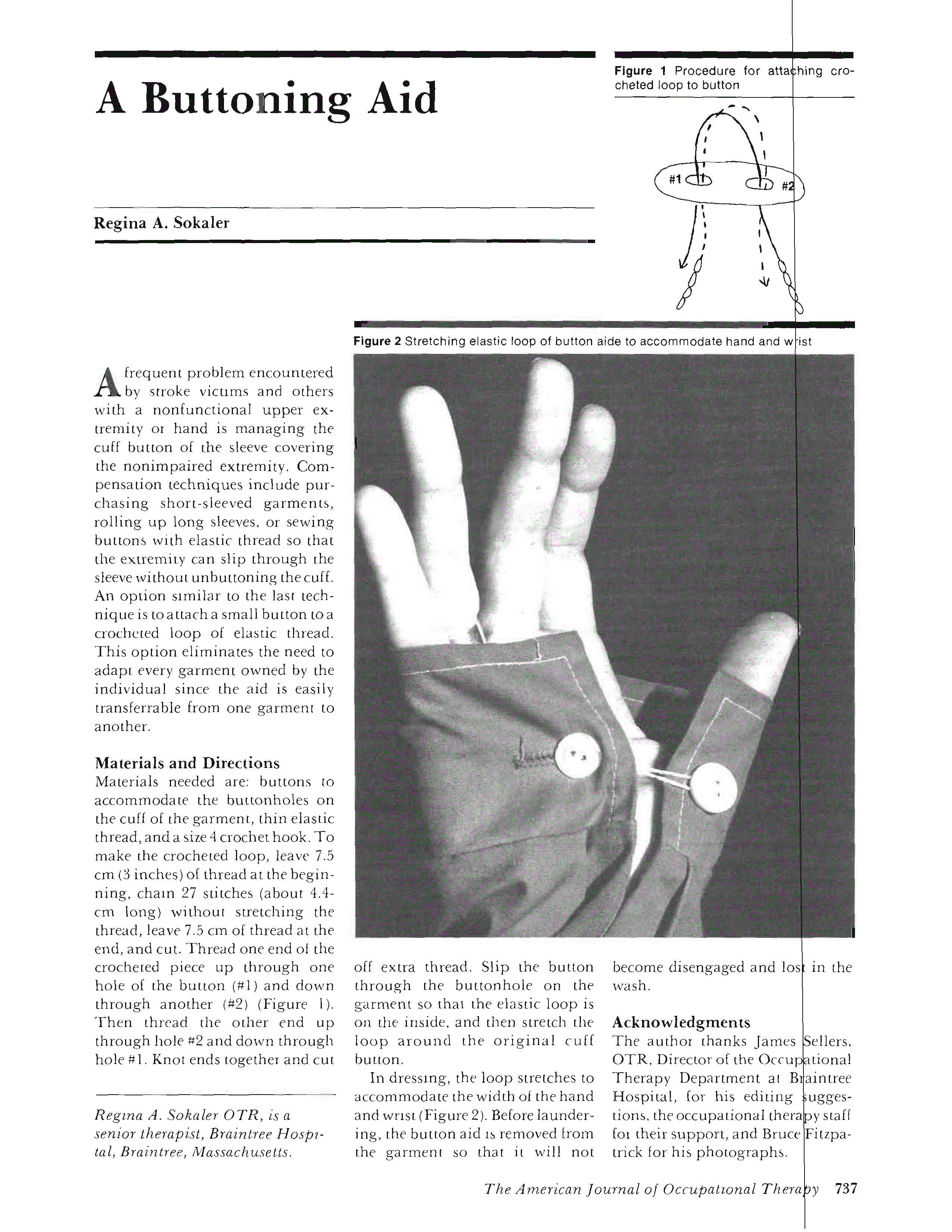 A Buttoning Aid | The American Journal of Occupational Therapy ...