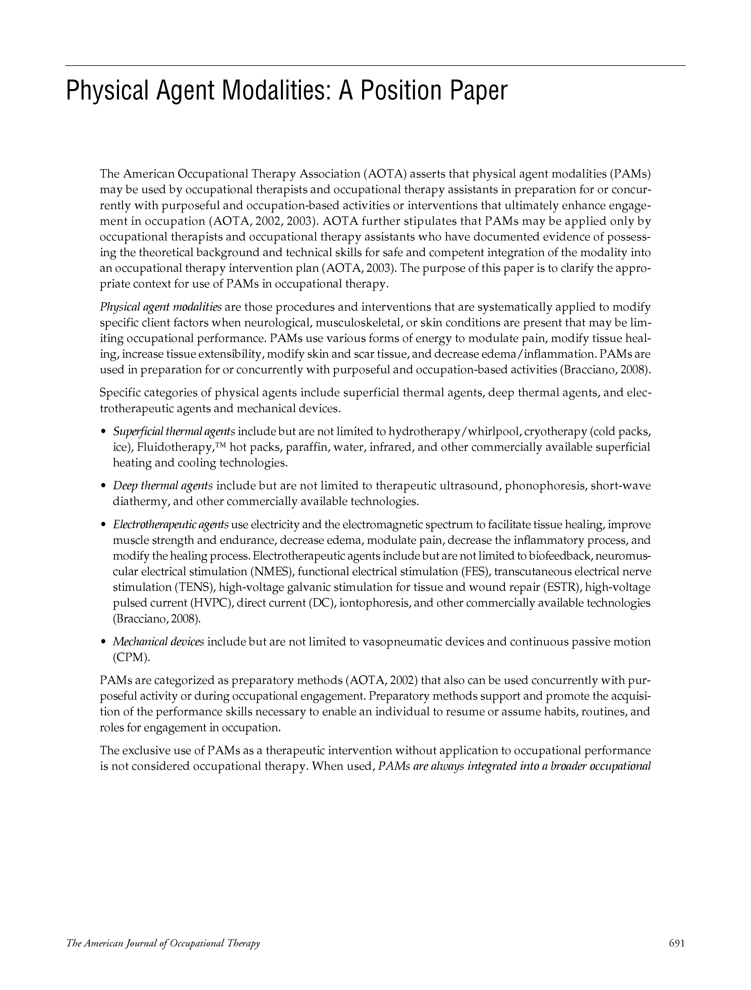 Physical Agent Modalities: A Position Paper | The American Journal of ...