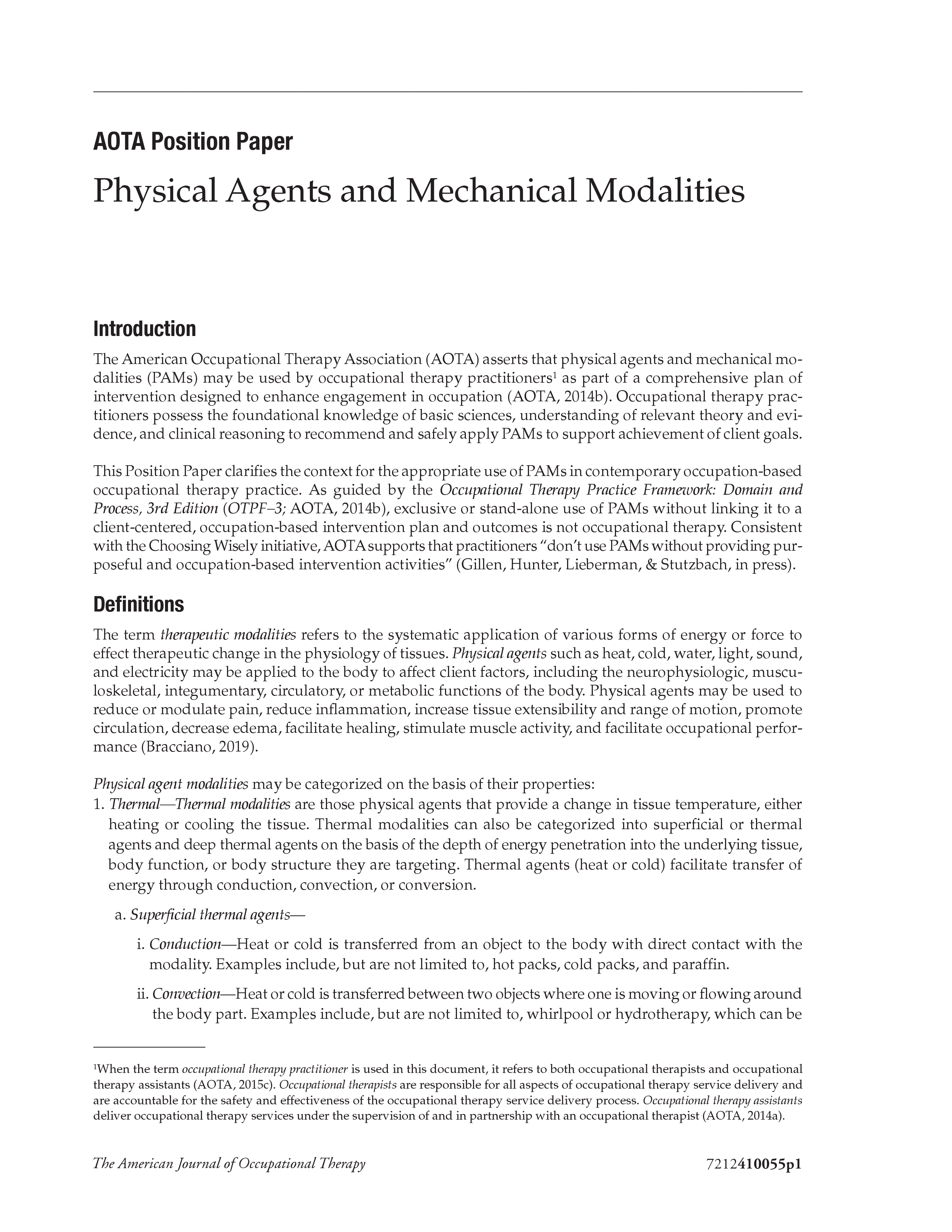 Physical Agents and Mechanical Modalities | The American Journal of ...